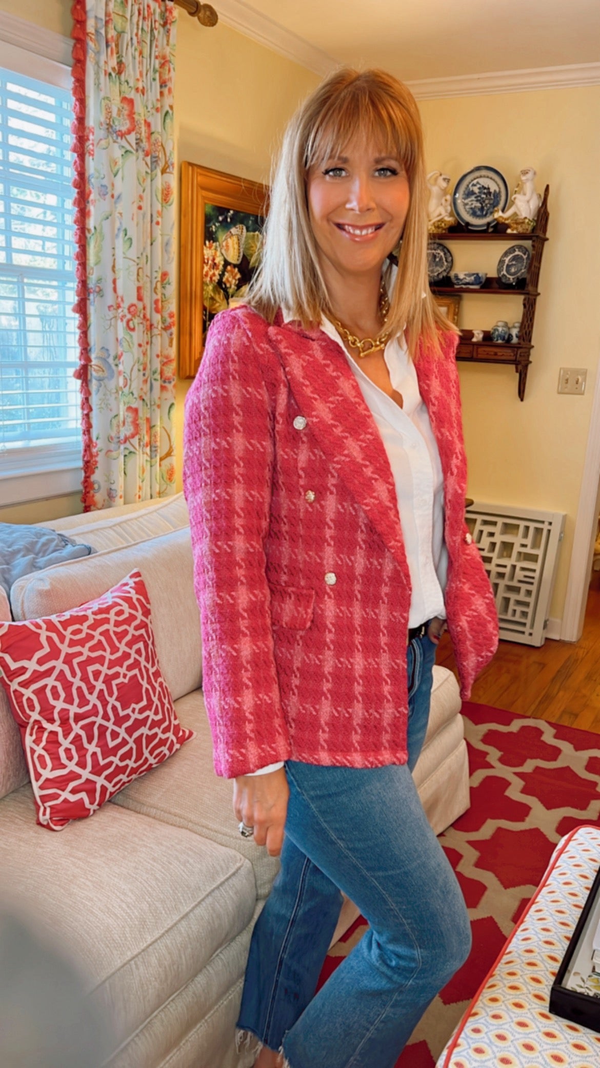 Pink Tweed Blazer | Jackets | Miss Madigan Online Shopping